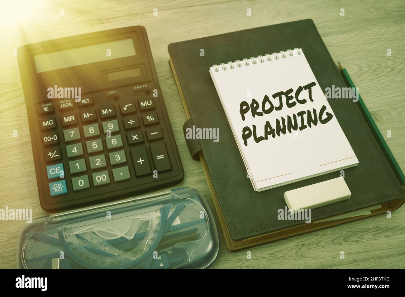 Handwriting text Project Planning, Business showcase schedules such as ...