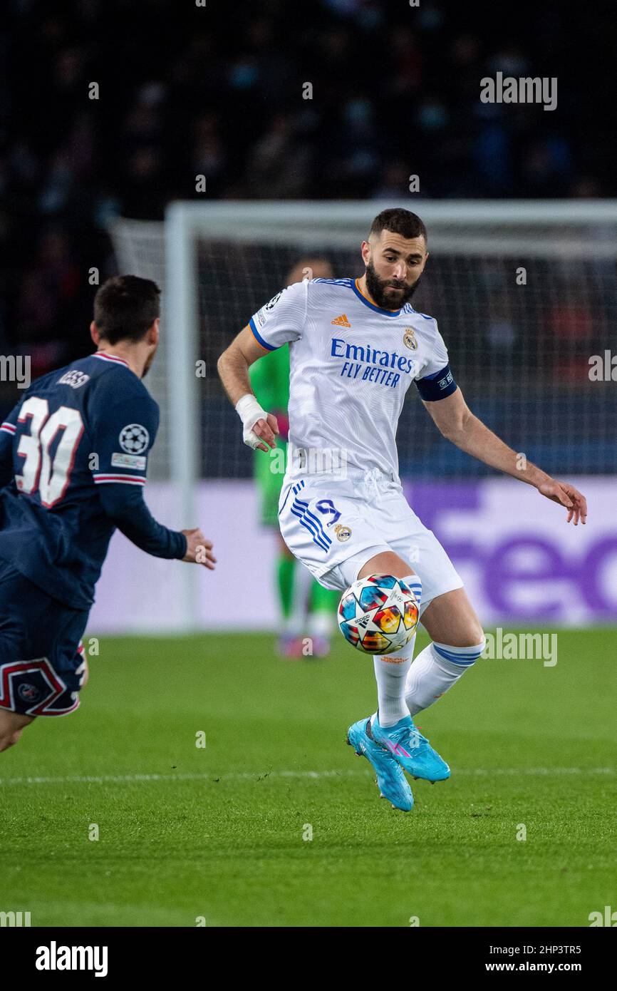 PARIS, FRANCE - FEBRUARY 15: Karim Benzema during the UEFA Champions ...