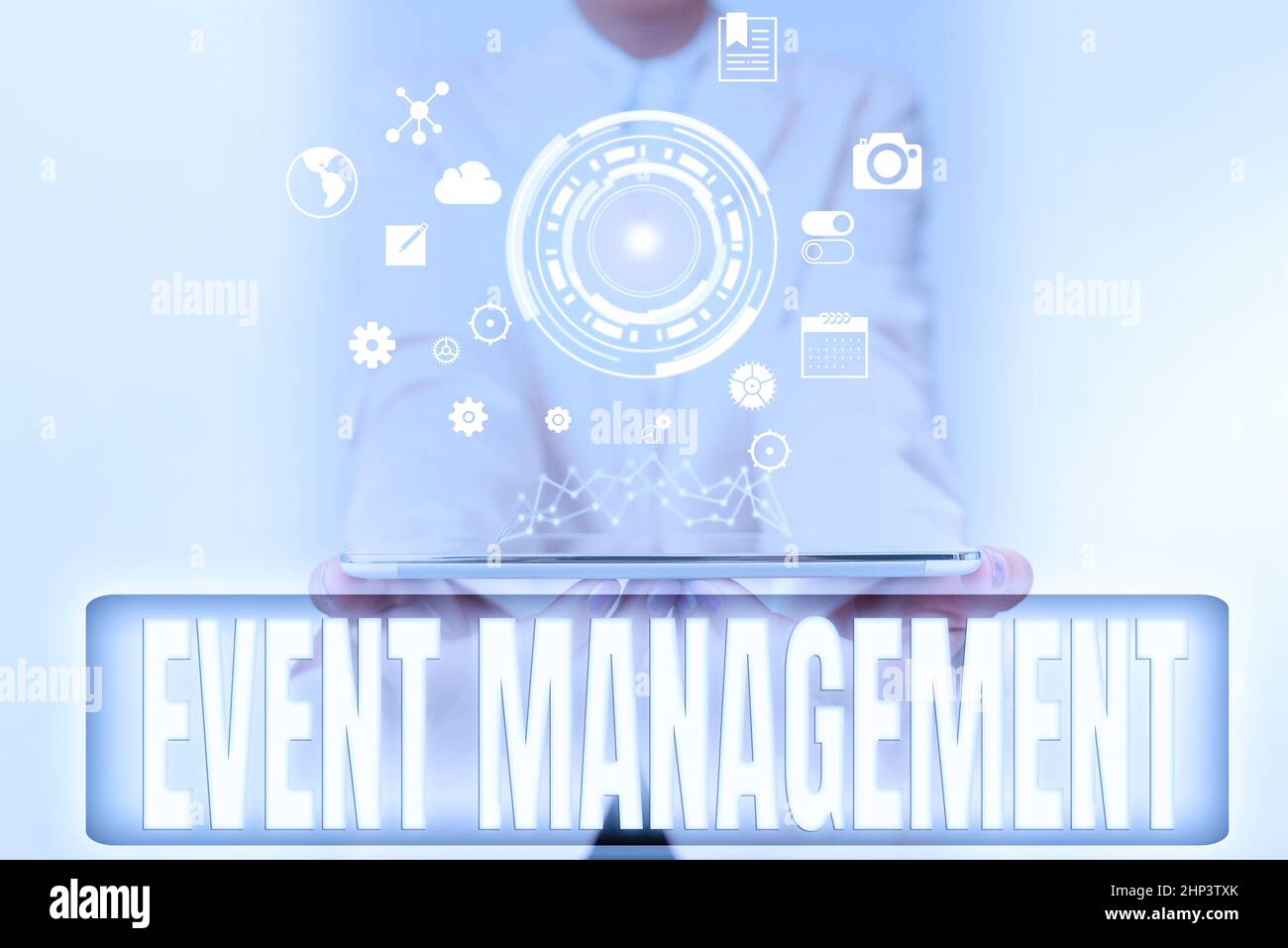 Text caption presenting Event Management, Business showcase creation ...