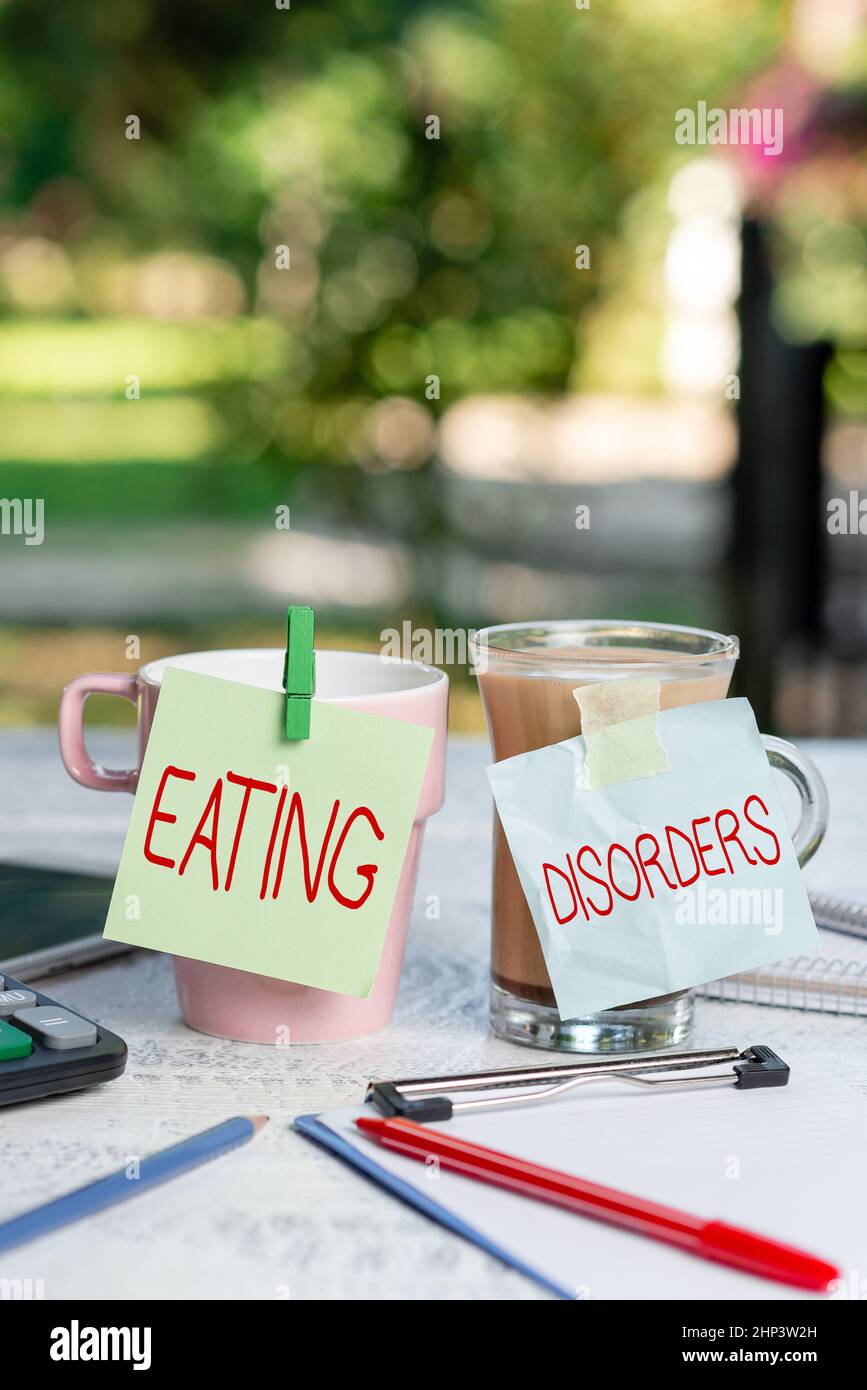 Writing displaying text Eating Disorders, Word Written on any of a ...