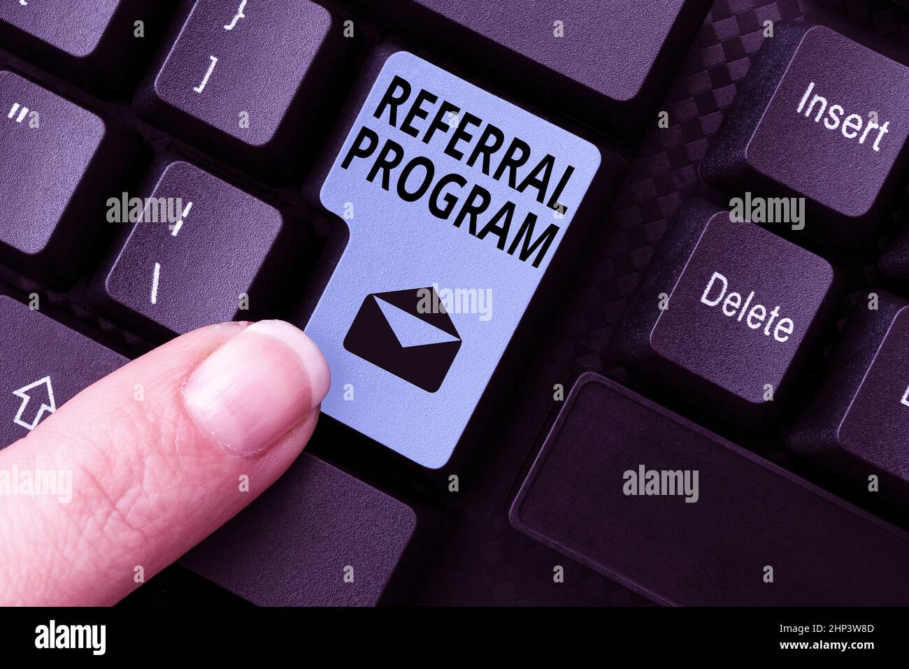 Writing displaying text Referral Program, Business approach sending own ...