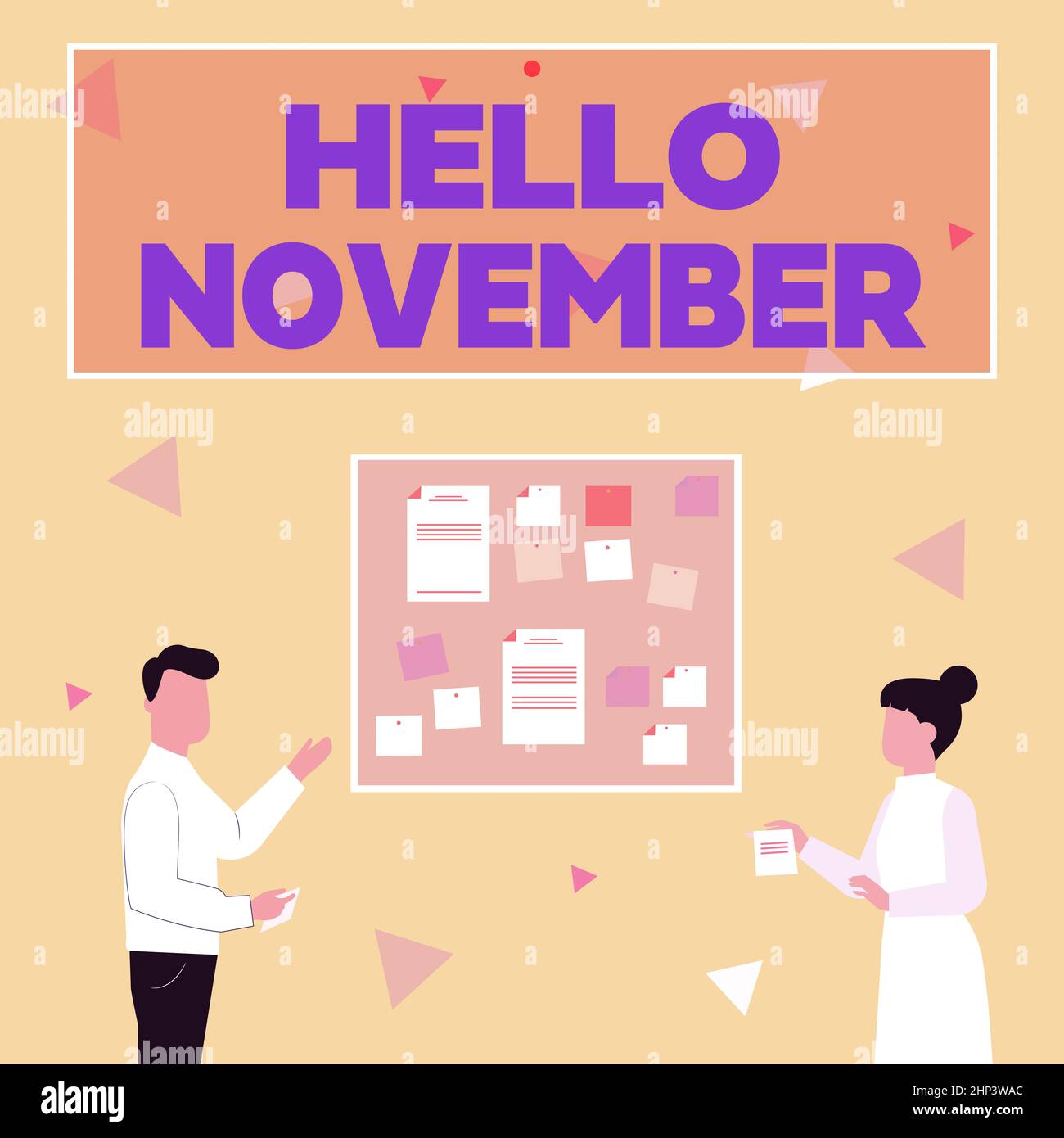 Conceptual caption Hello November, Word Written on greeting used when ...