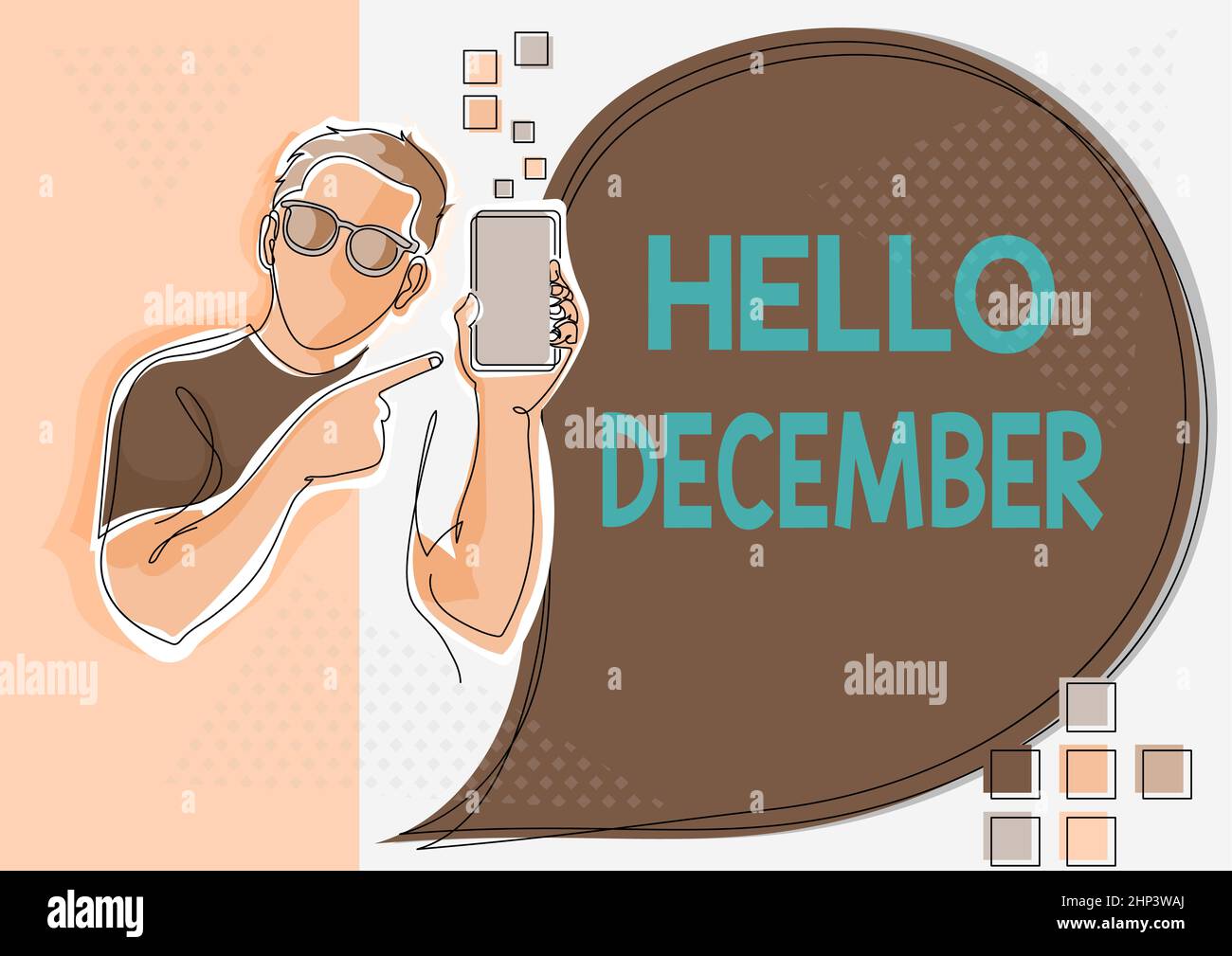 Sign displaying Hello December, Business showcase greeting used when ...