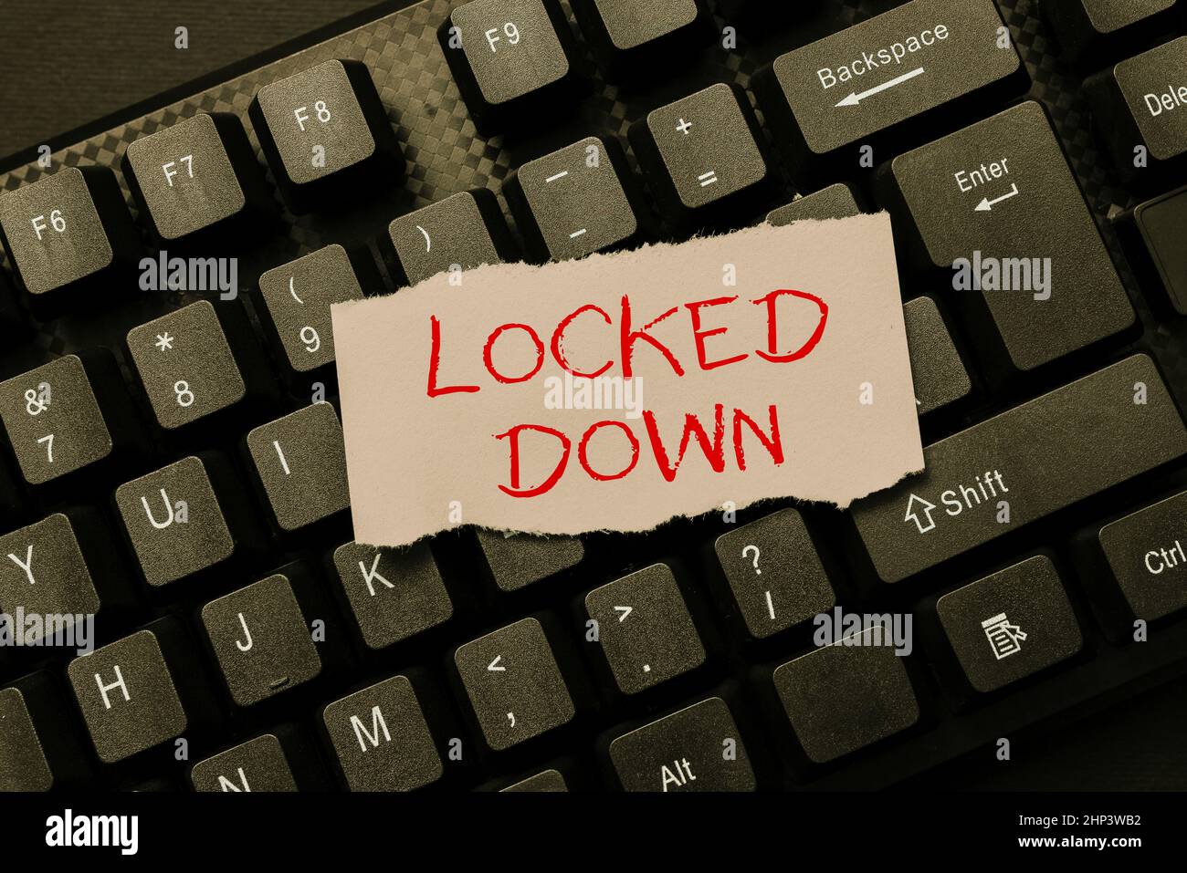 Handwriting text Locked Down, Concept meaning emergency measure which ...