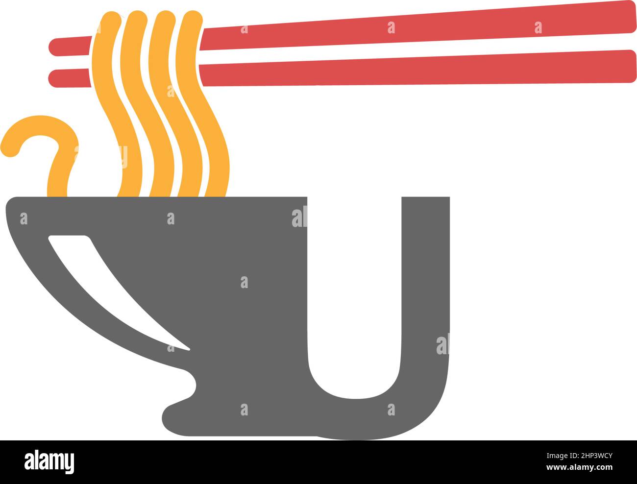 Letter U with noodle icon logo design vector Stock Vector Image & Art ...