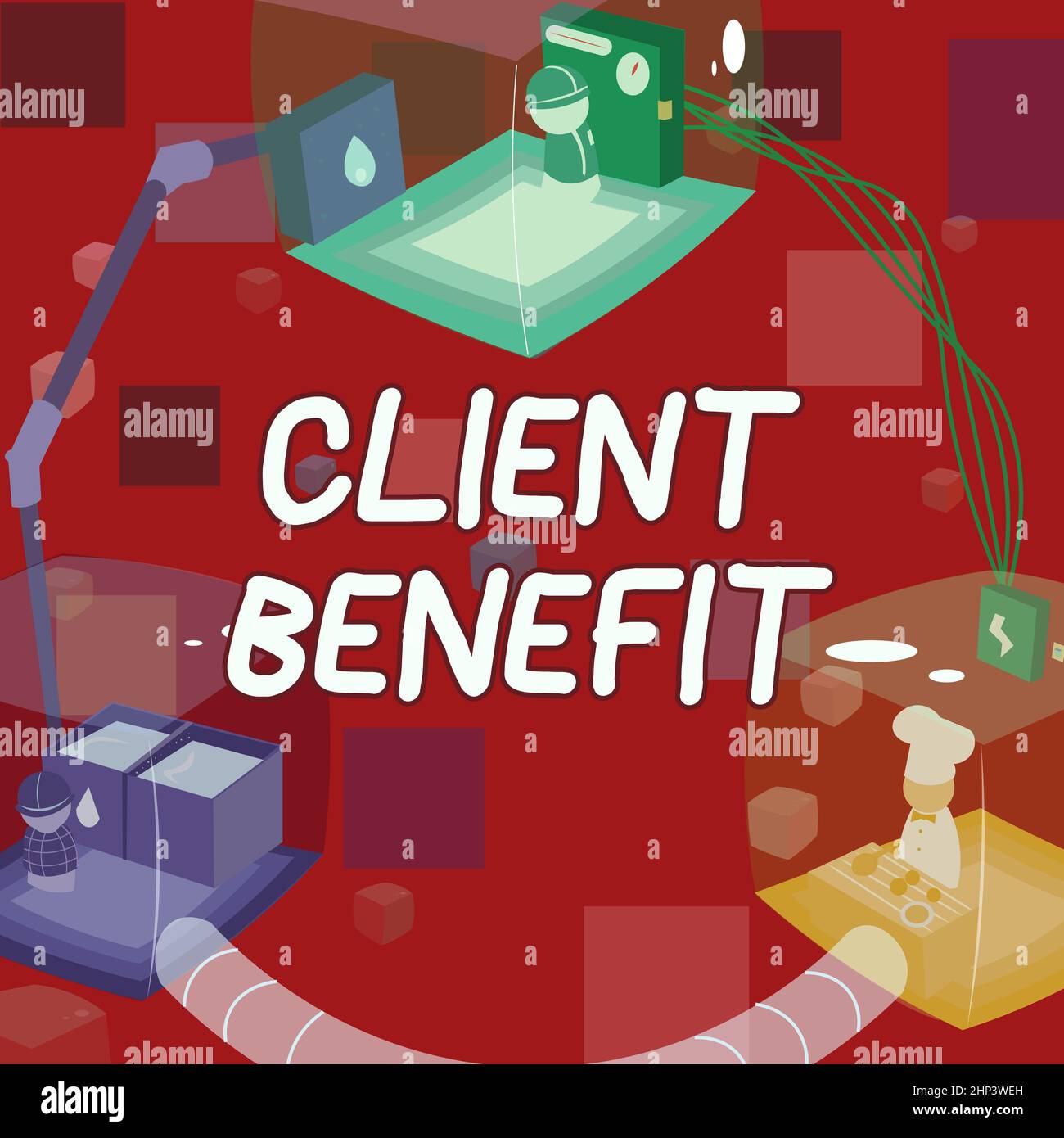 Conceptual display Client Benefit, Word for The real or perceived value ...