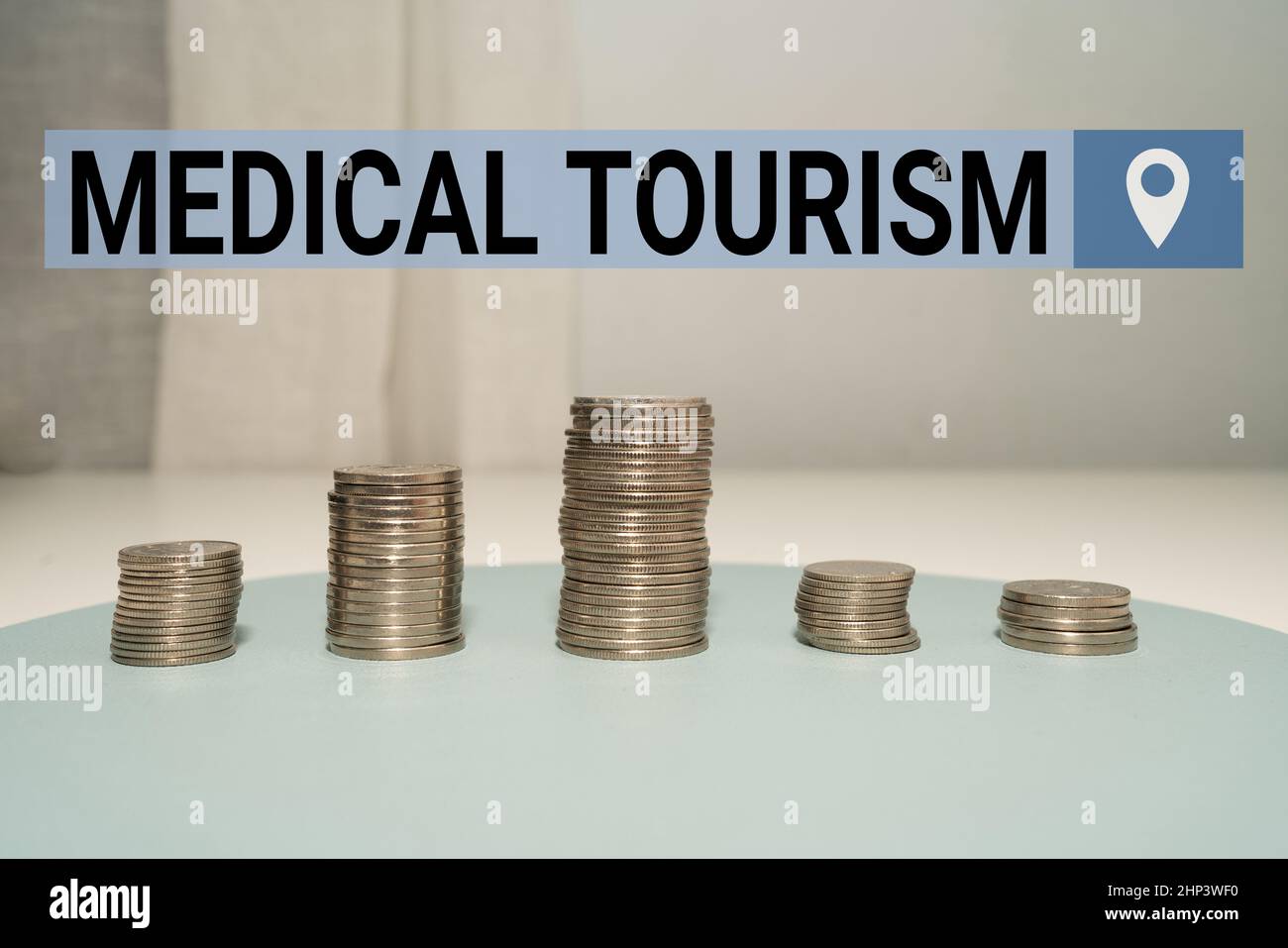 Sign displaying Medical Tourism, Business overview traveling outside ...