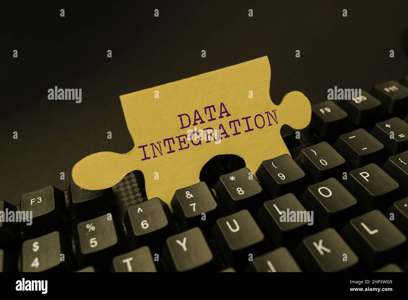 Hand writing sign Data Integration, Internet Concept combination of ...