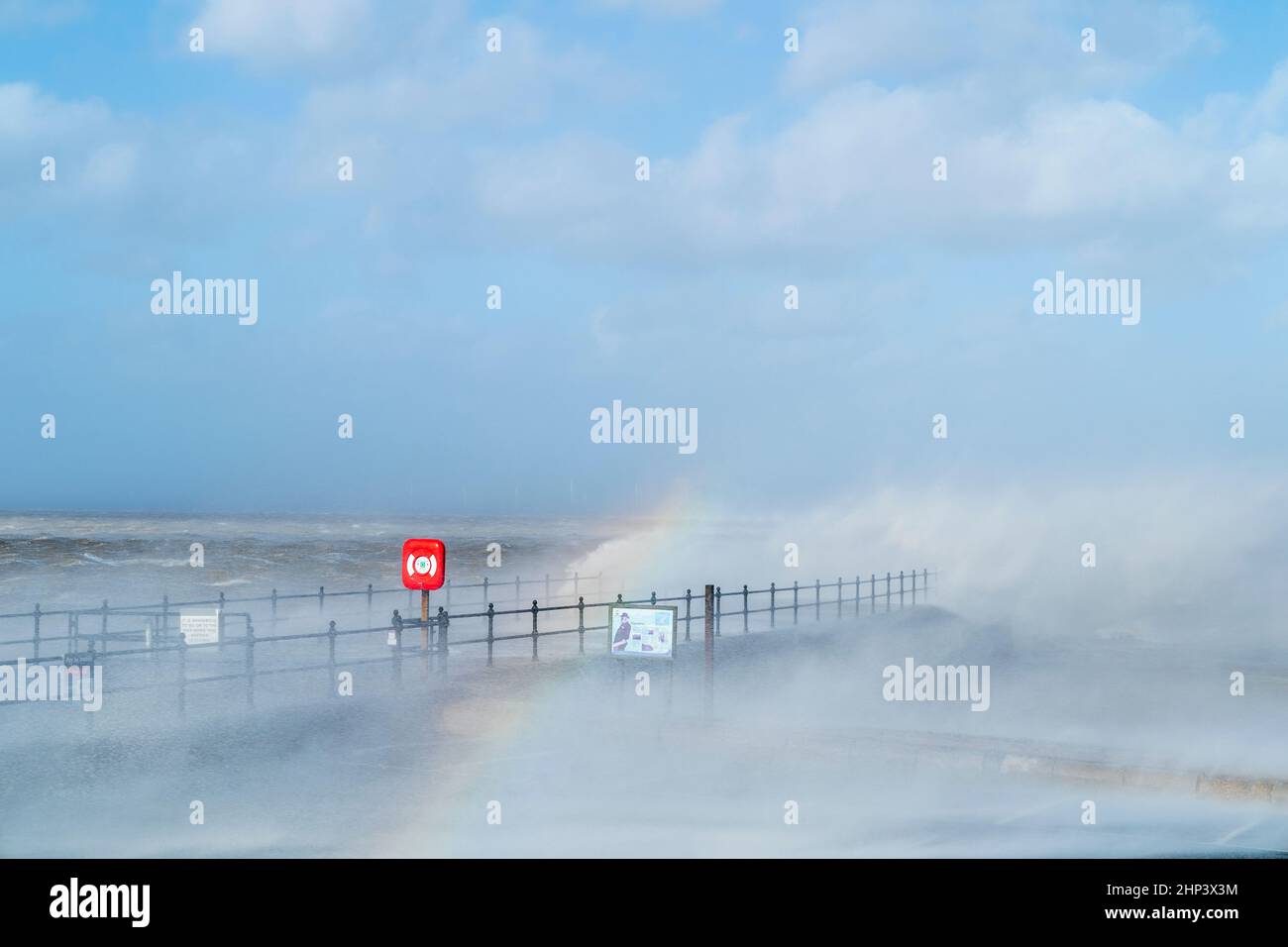 Rough seas crashing into the small jetty breakwater at Hampton, Herne ...