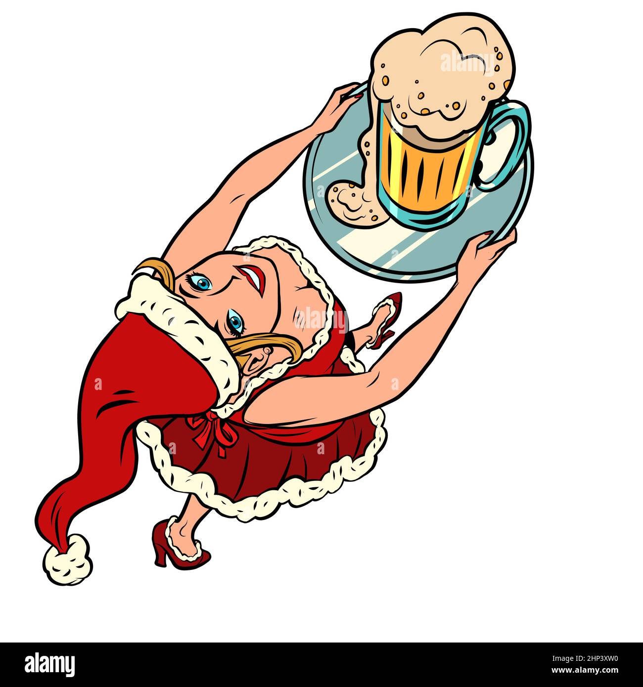 Vintage pub christmas illustration Cut Out Stock Images & Pictures - Alamy