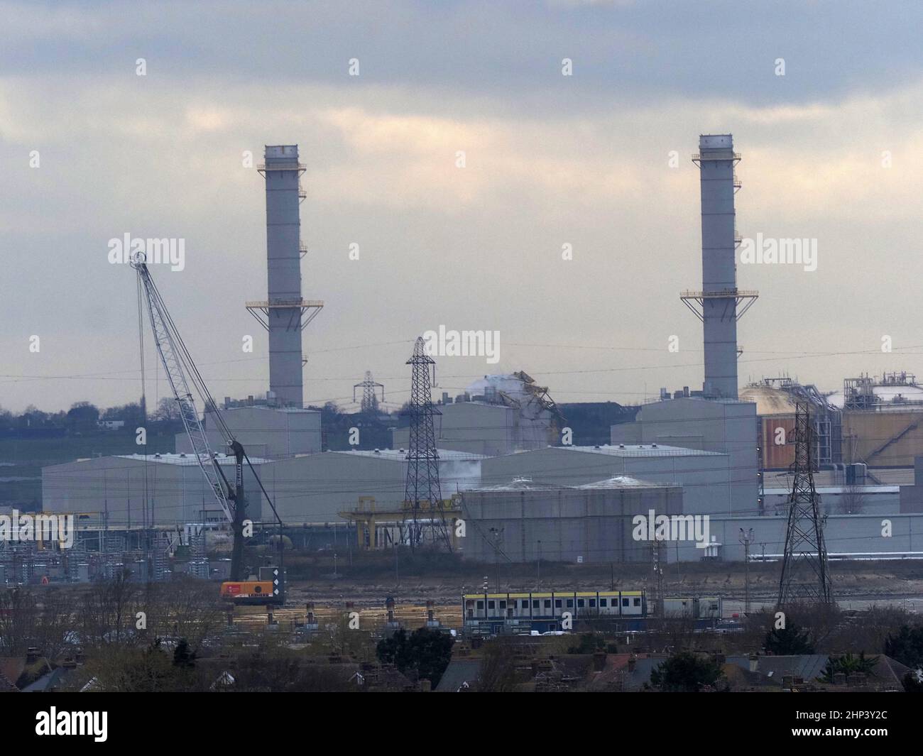 Minster on Sea, Kent, UK. 18th Feb, 2022. UK Weather: a chimney has ...