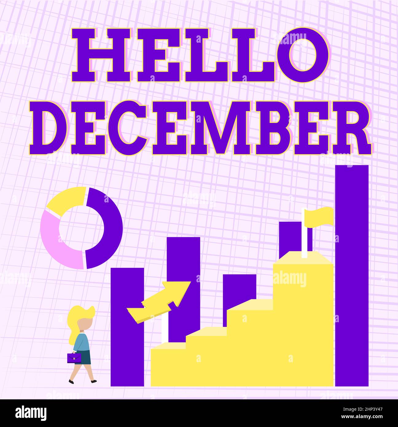 Writing displaying text Hello December, Business showcase greeting used when welcoming the ...