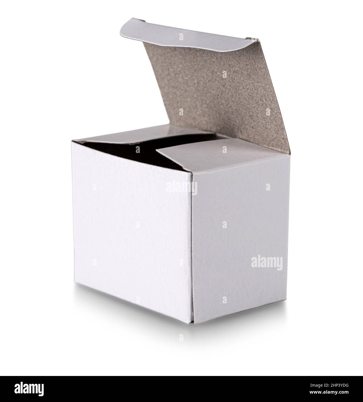 The Opened white cardboard box isolated on white background Stock Photo ...