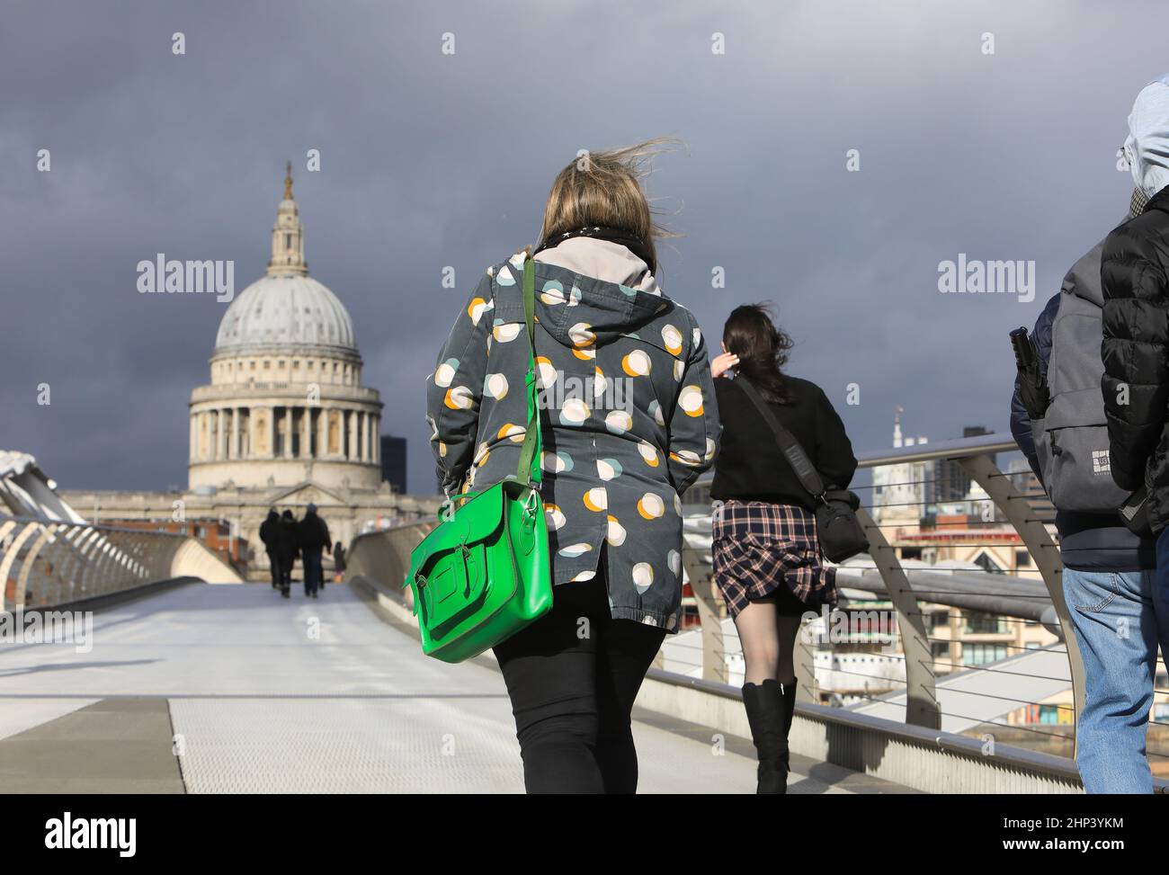 London, UK 18th February 2022. As Storm Eunice brought extreme winds ...