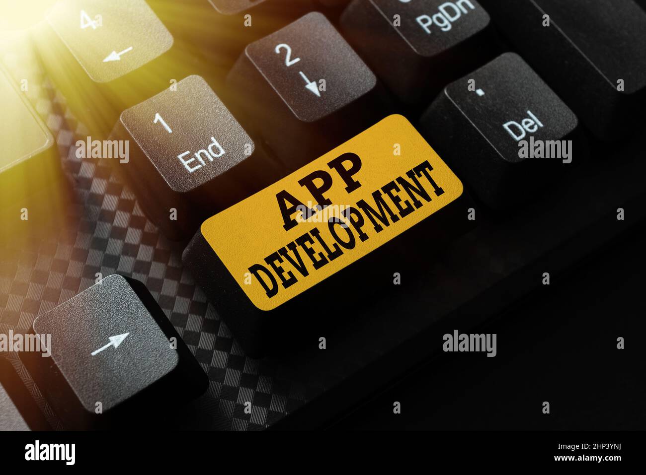 Sign displaying App Development, Internet Concept producing computer ...