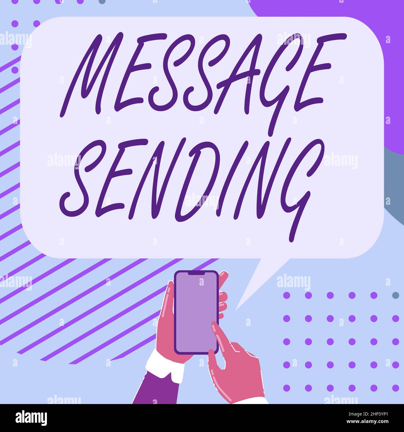 Text sign showing Message Sending, Word for to convey or communicate ...