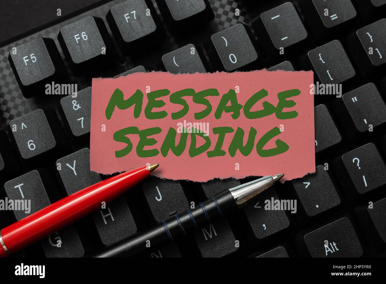 Handwriting text Message Sending, Concept meaning to convey or ...