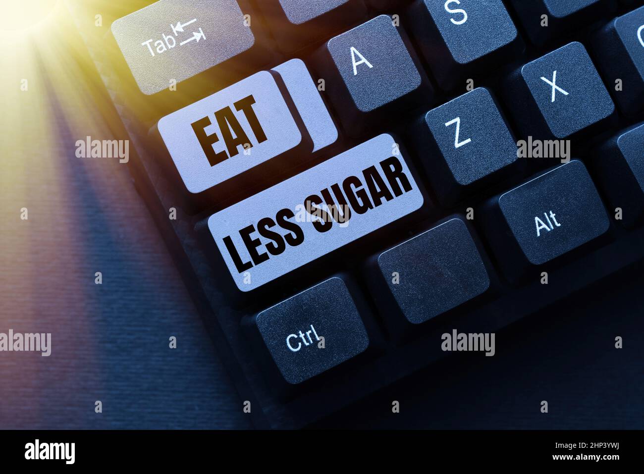 Conceptual display Eat Less Sugar, Business idea reducing sugar intake ...