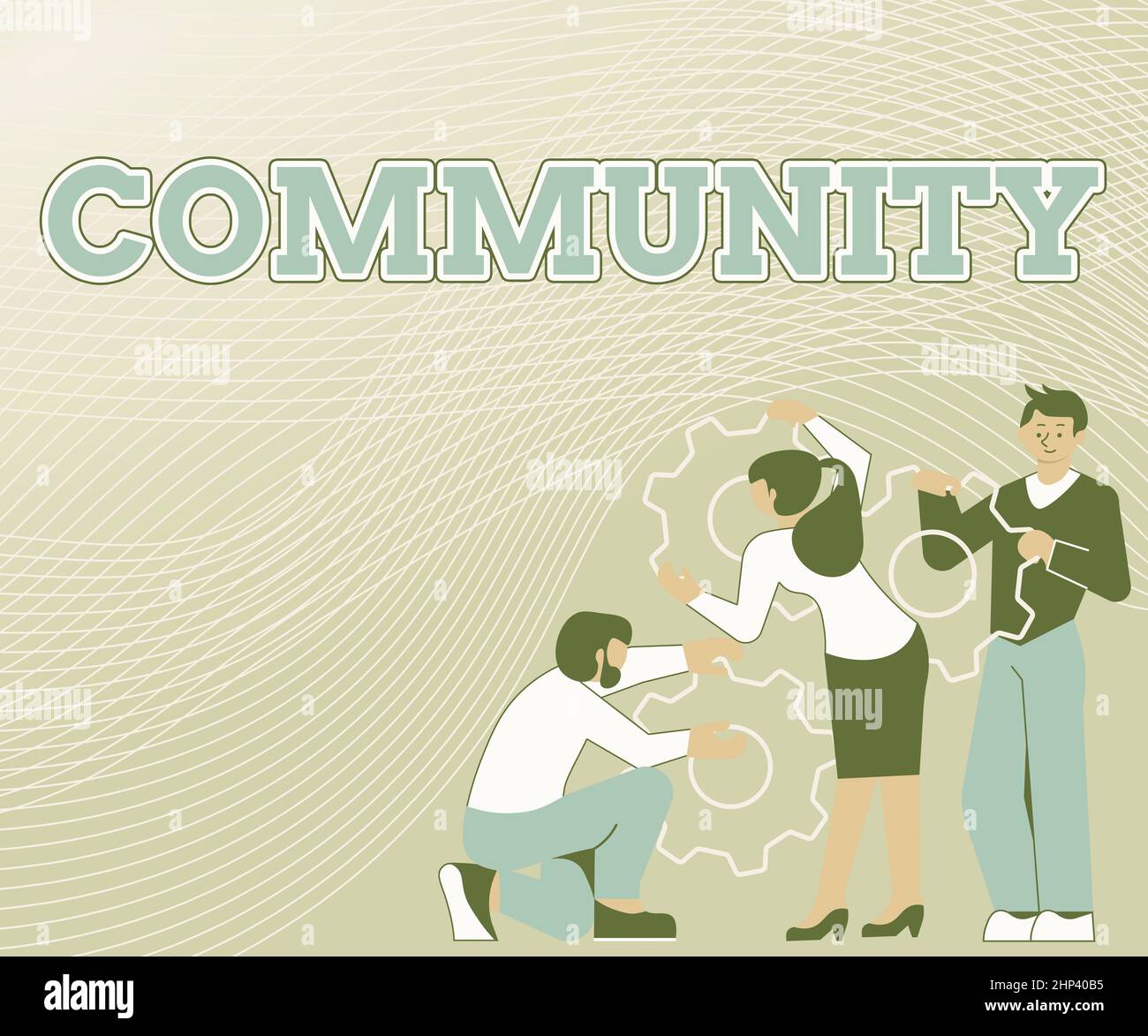 Conceptual caption Community, Business approach group of showing with a ...