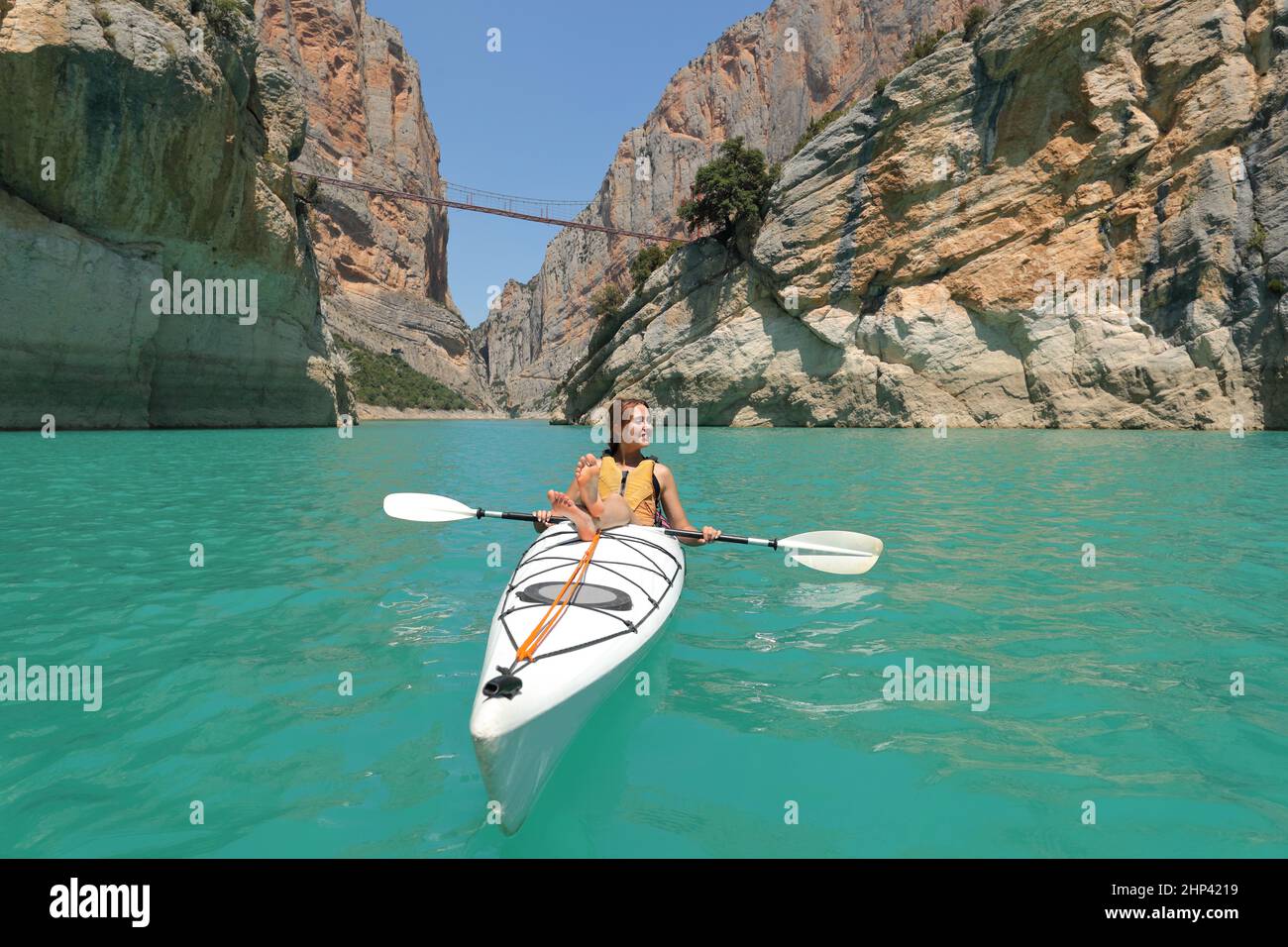 Woman sunbathing in canoe on hi-res stock photography and images - Alamy