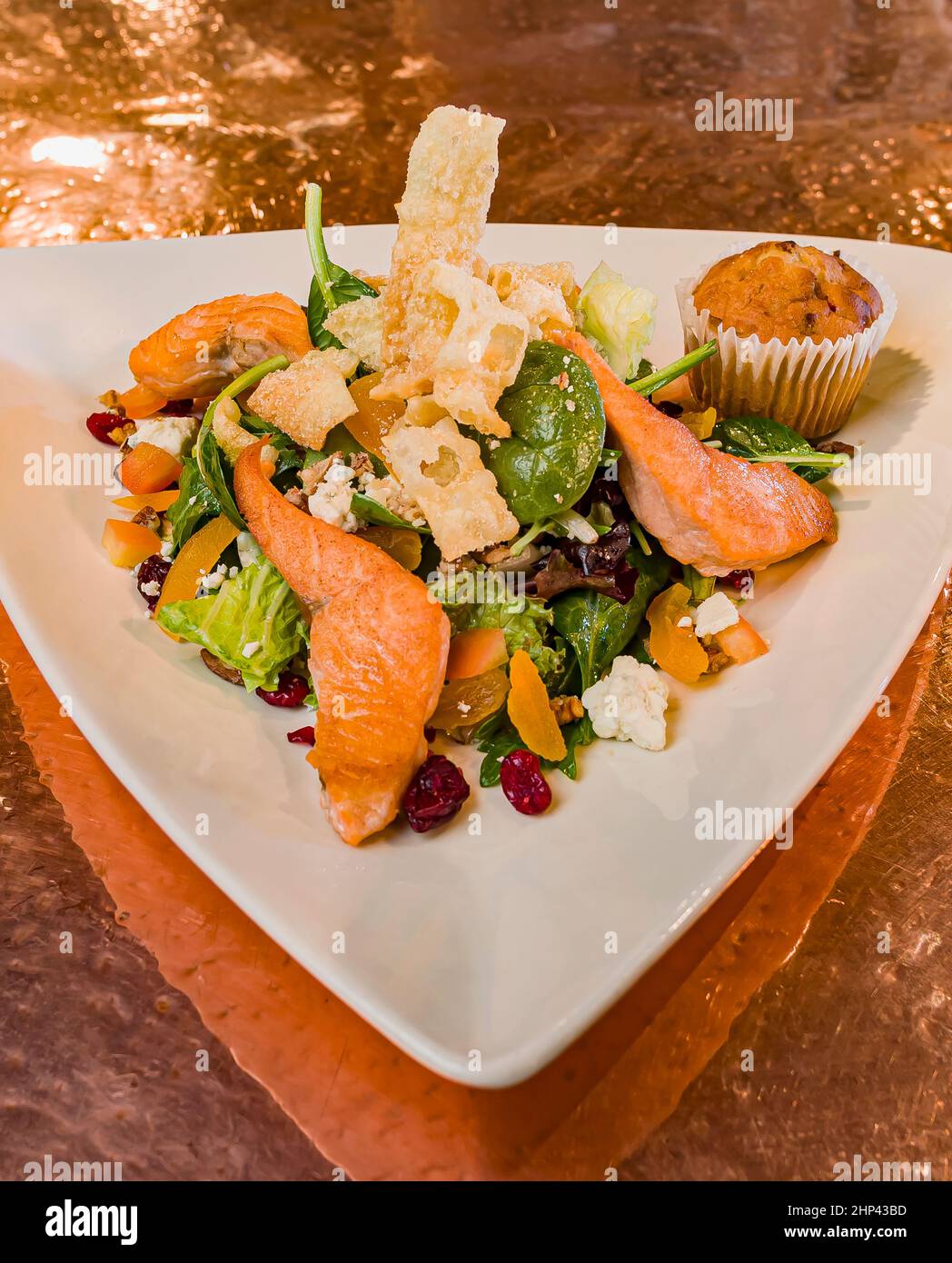 Savory chicken Caesar salad entree Stock Photo - Alamy