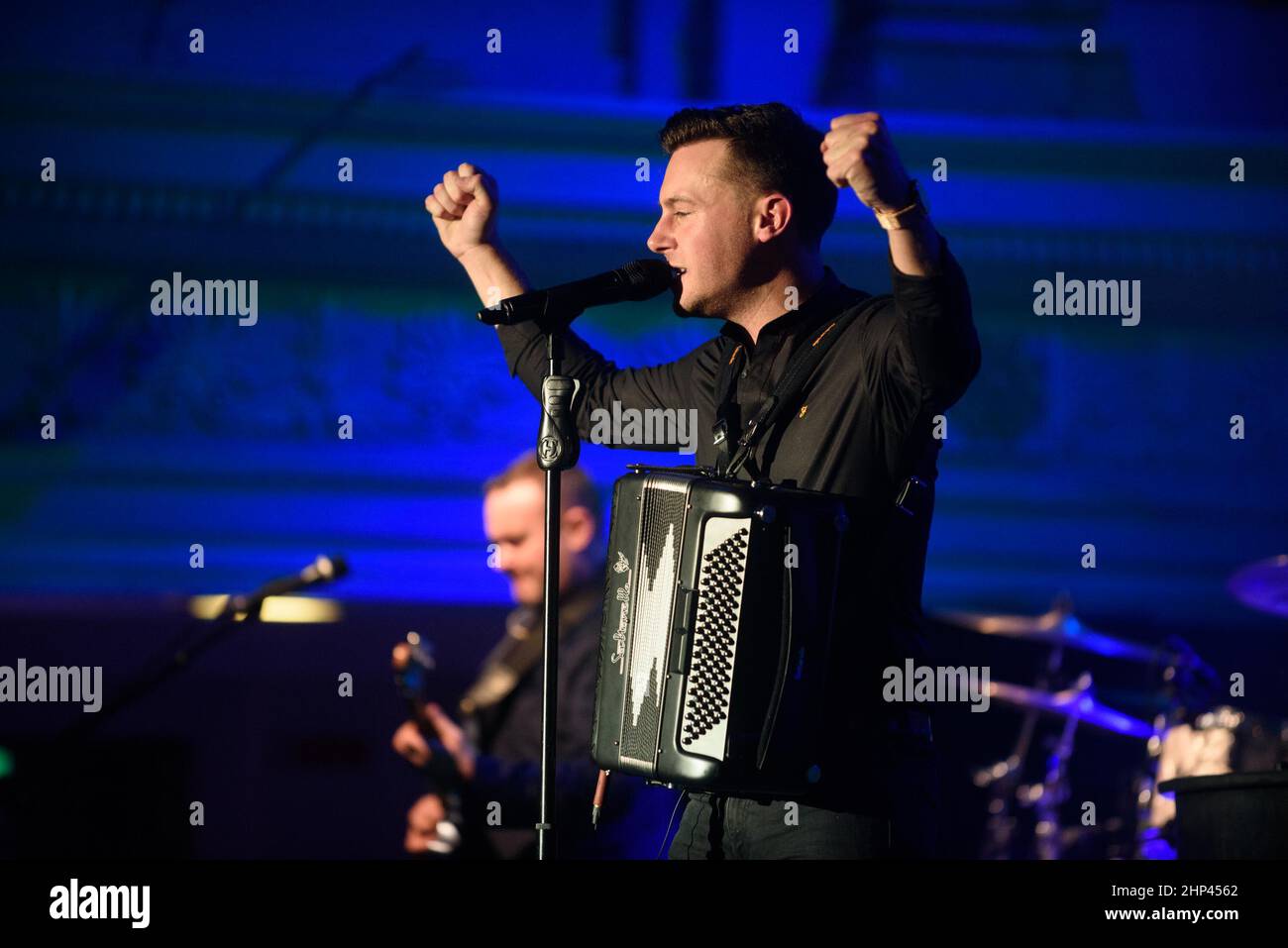 Singer Nathan Carter performing in the City Hall, Cork, Ireland ...