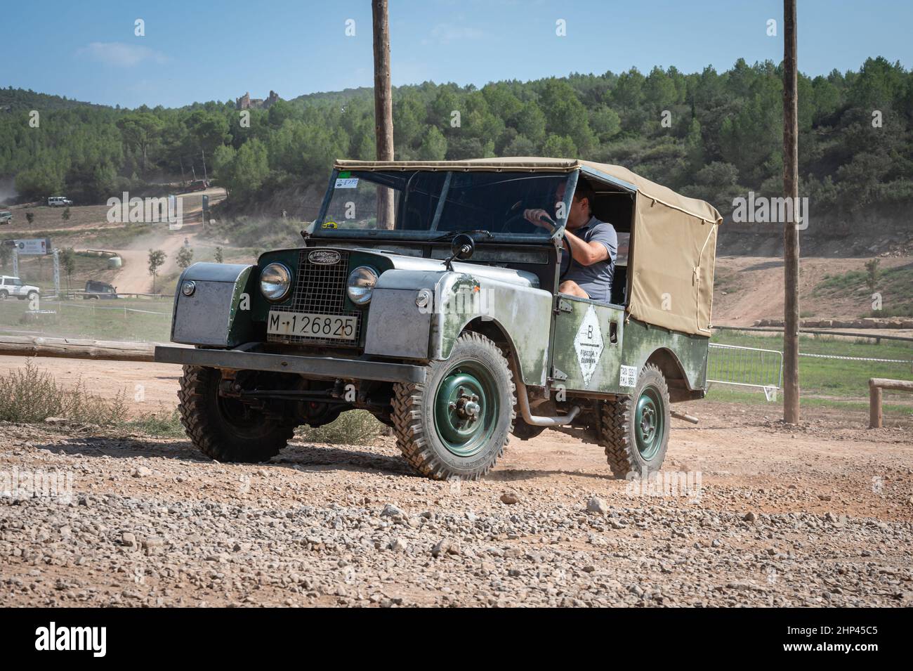 First generation Land Rover Santana in the field Stock Photo - Alamy