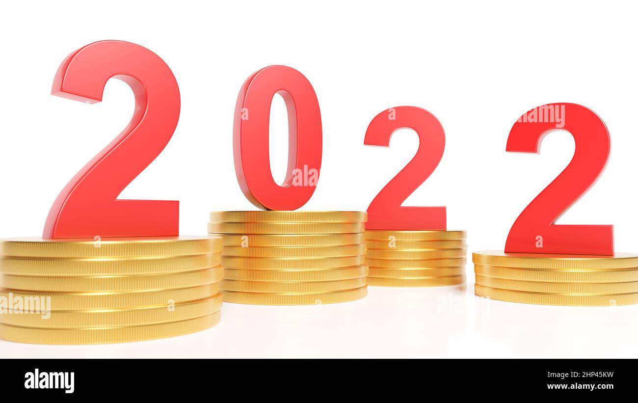 Creative design concept for the new year festival 2022. 3d illustration Stock Photo - Alamy