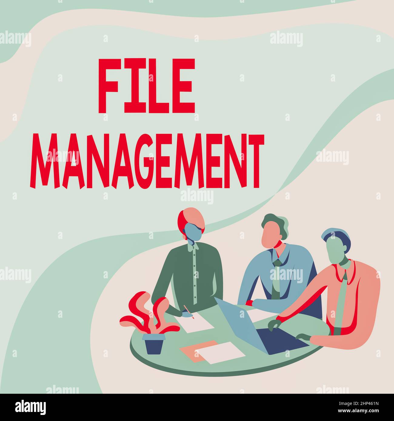 Hand writing sign File Management, Business concept computer program ...