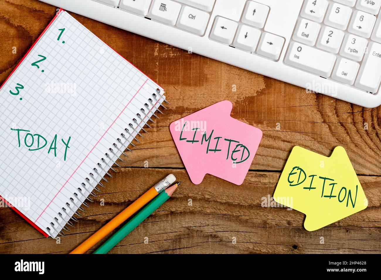 Conceptual caption Limited Edition, Word for Work of something which is ...