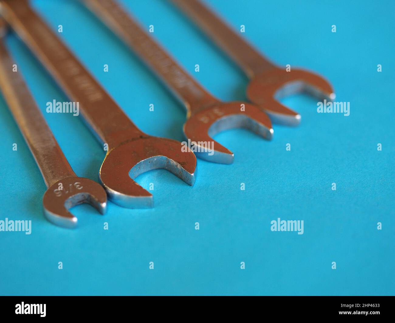 wrench aka spanner tool used to turn rotary fasteners such as nuts and ...