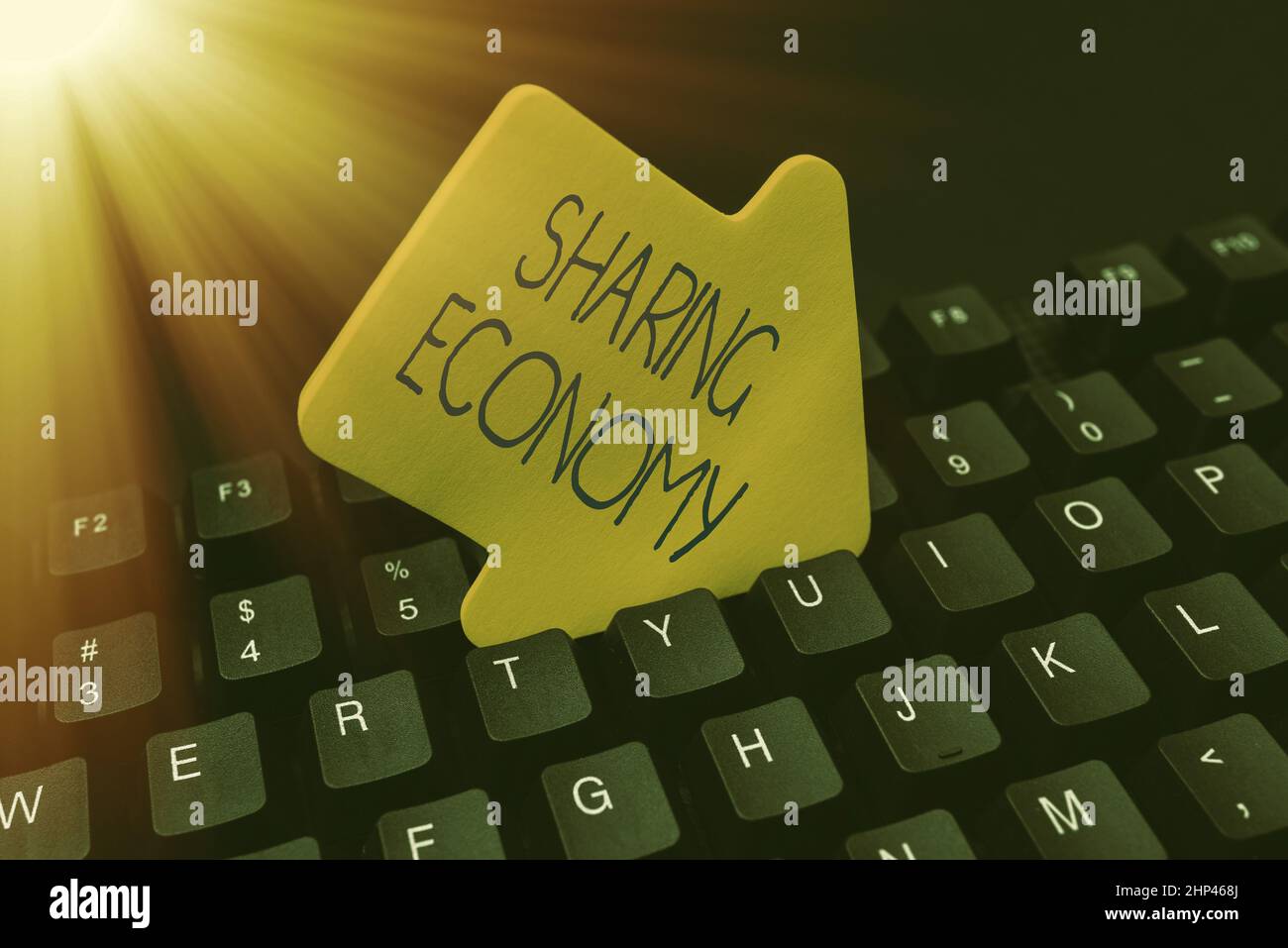 Sign displaying Sharing Economy, Business idea economic model based on ...