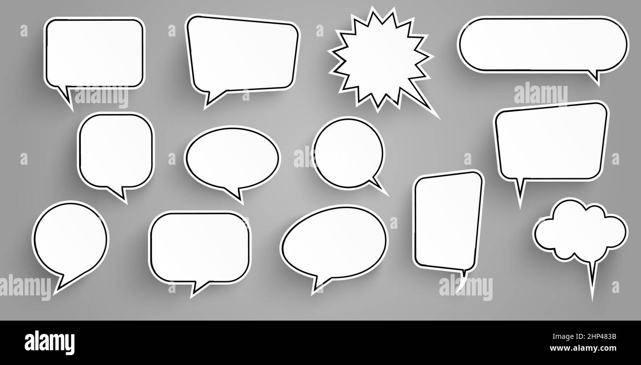 speech bubbles with shadow collection Stock Vector Image & Art - Alamy
