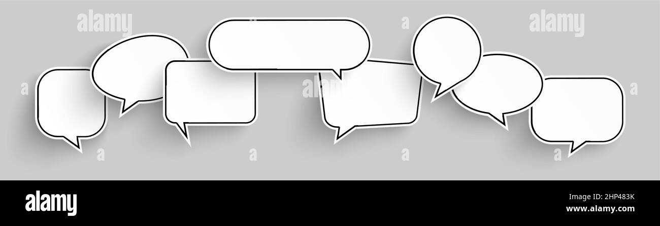 speech bubbles with shadow row Stock Vector Image & Art - Alamy