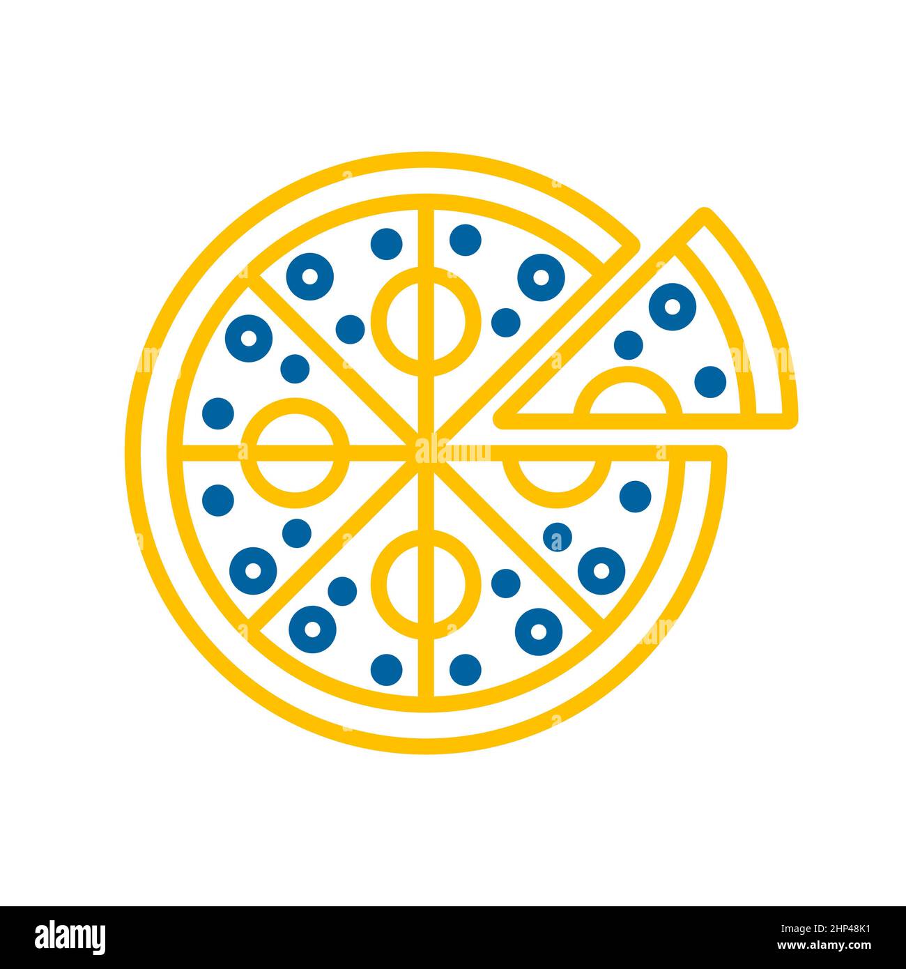 Pizza vector flat icon. Fast food sign. Graph symbol for cooking web ...