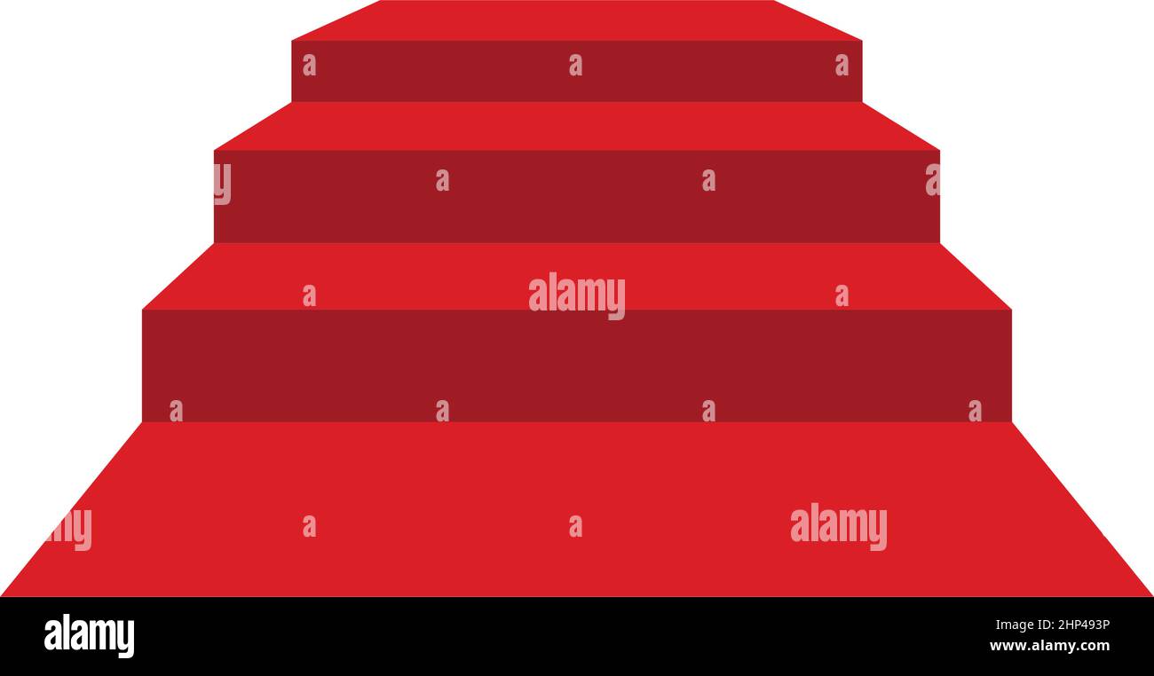 red carpet upstairs vector illustration design template Stock Vector ...