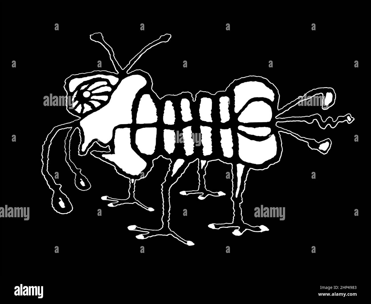 Black and white pencil drawing fantasy insect weird monster Stock Photo ...