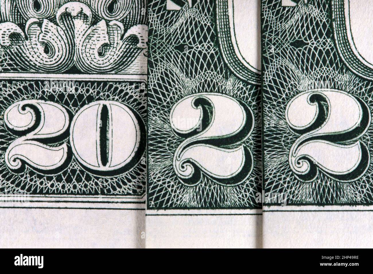 New Year 2022 from money - Dollars Stock Photo - Alamy