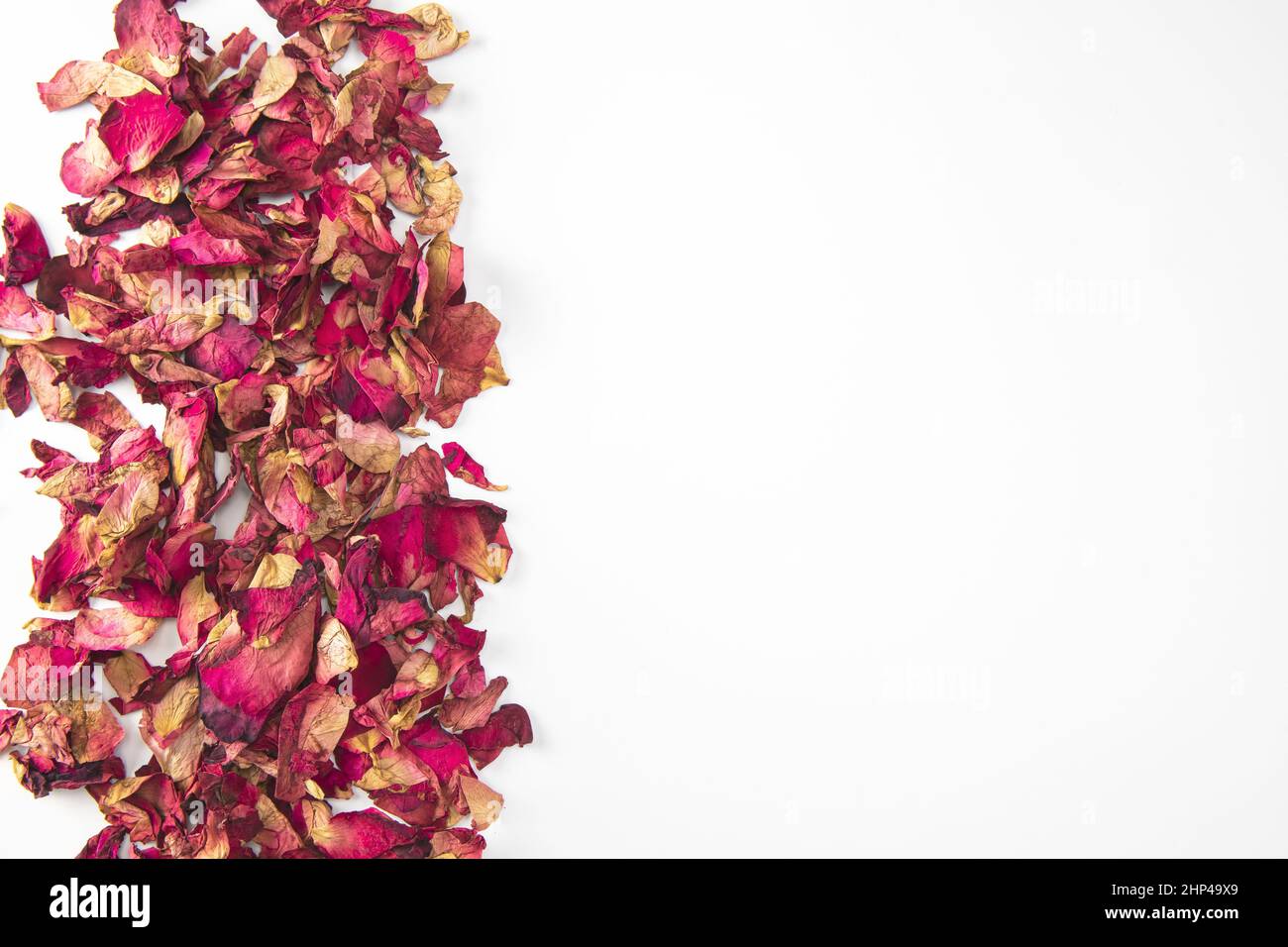 Close up shot of Dry rose petals background border,edge isolated on ...