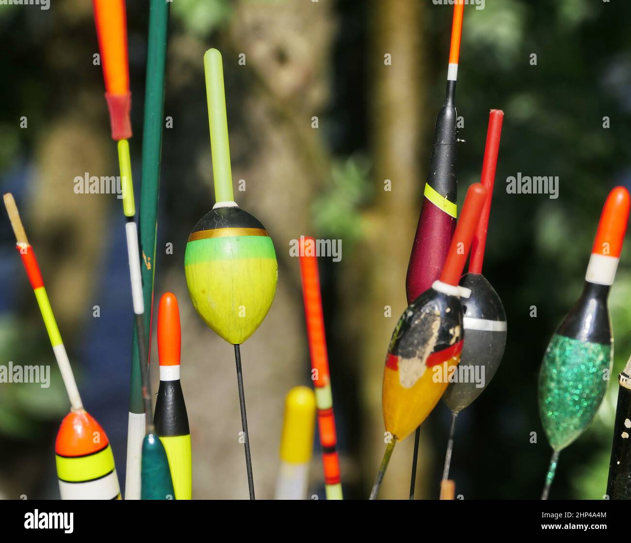 pile of fishing float close up still life Stock Photo - Alamy