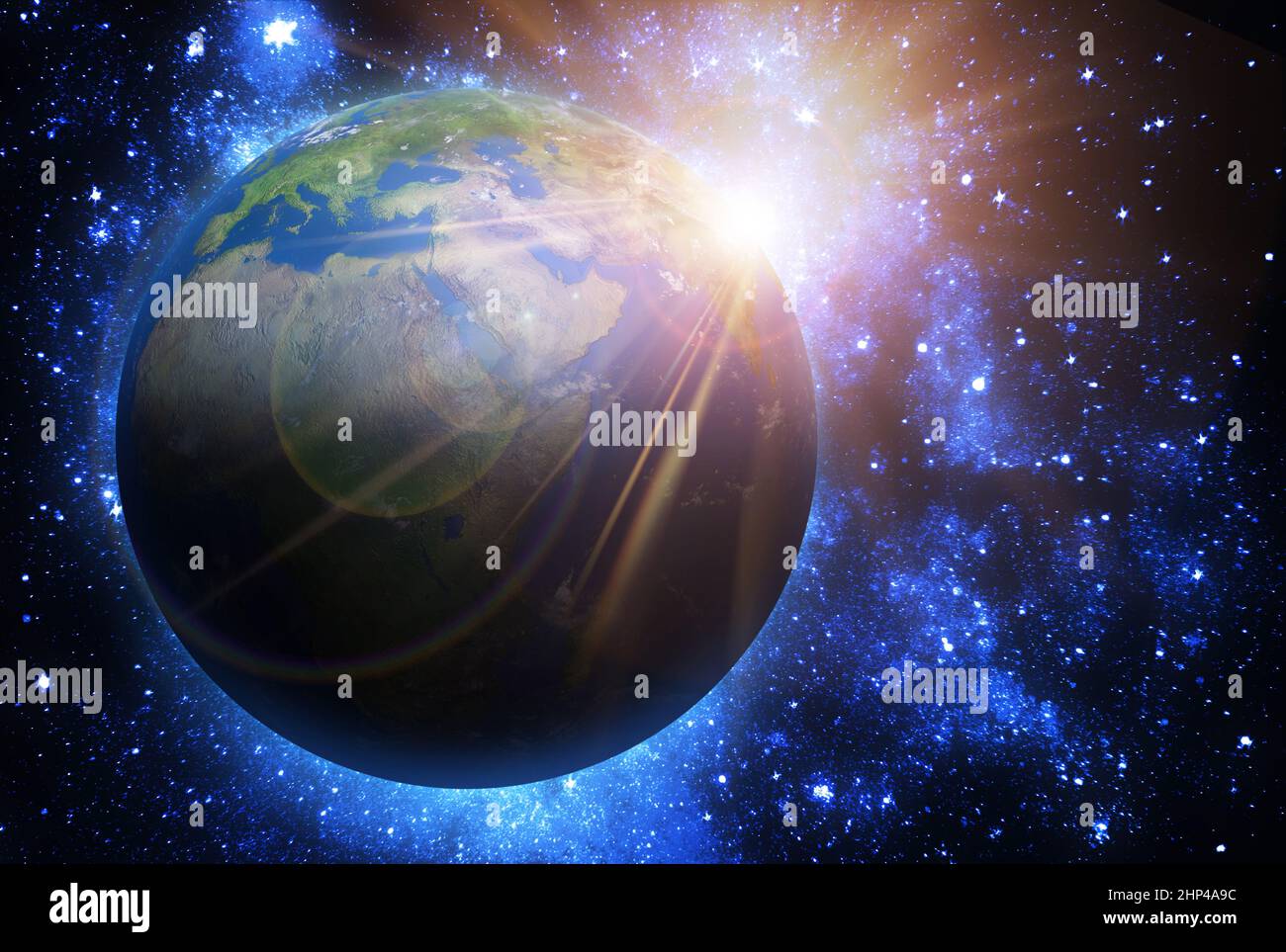 The World Globe from Space in a star field , Elements of this image ...