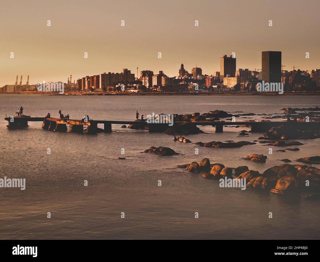 Coastal cityscape scene of montevideo city, uruguay Stock Photo - Alamy