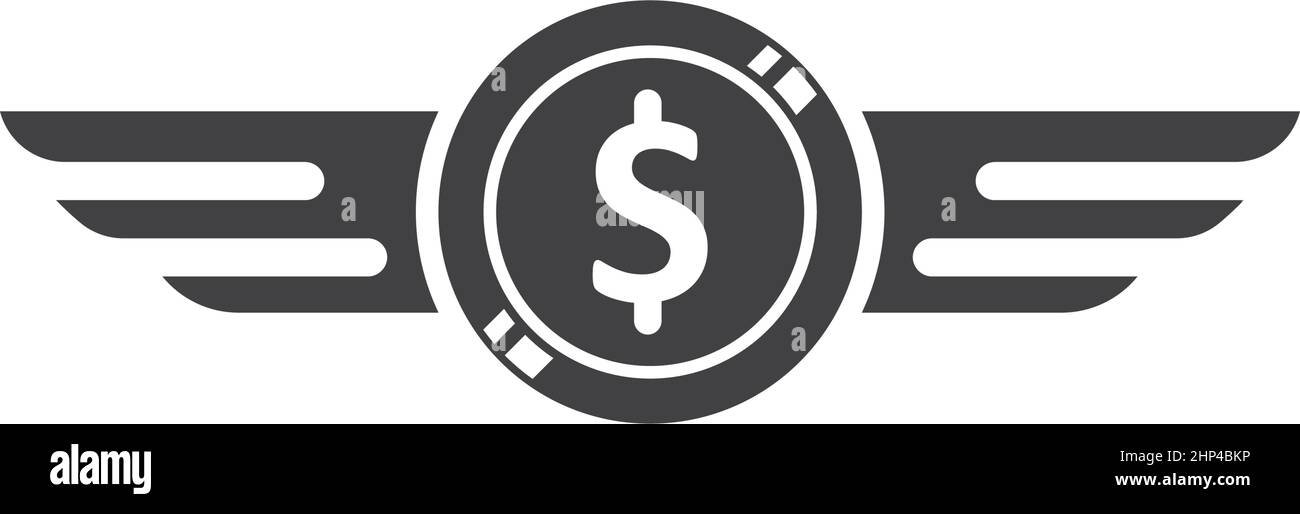 coin money wings icon vector illustration Stock Vector Image & Art - Alamy