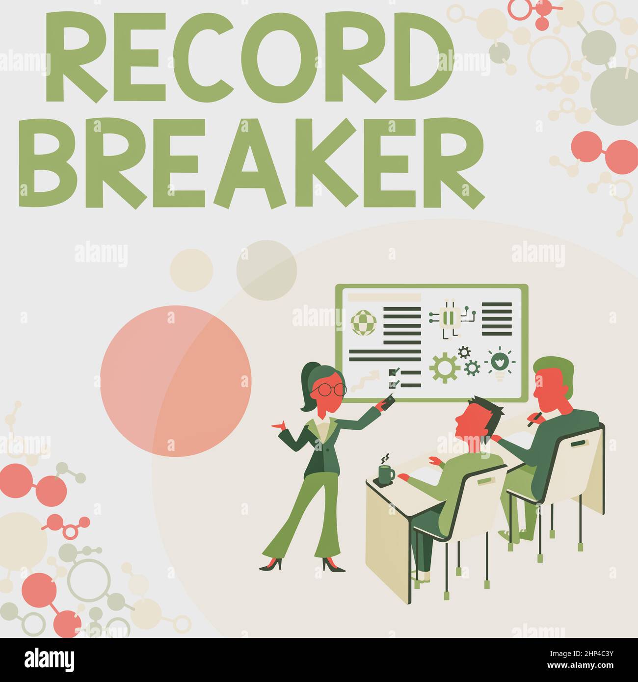 Text caption presenting Record Breaker, Concept meaning someone or ...