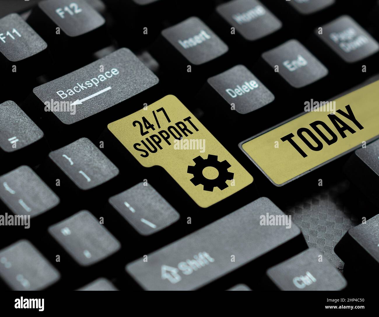 Text sign showing 24 Or 7 Support, Business concept Giving assistance ...