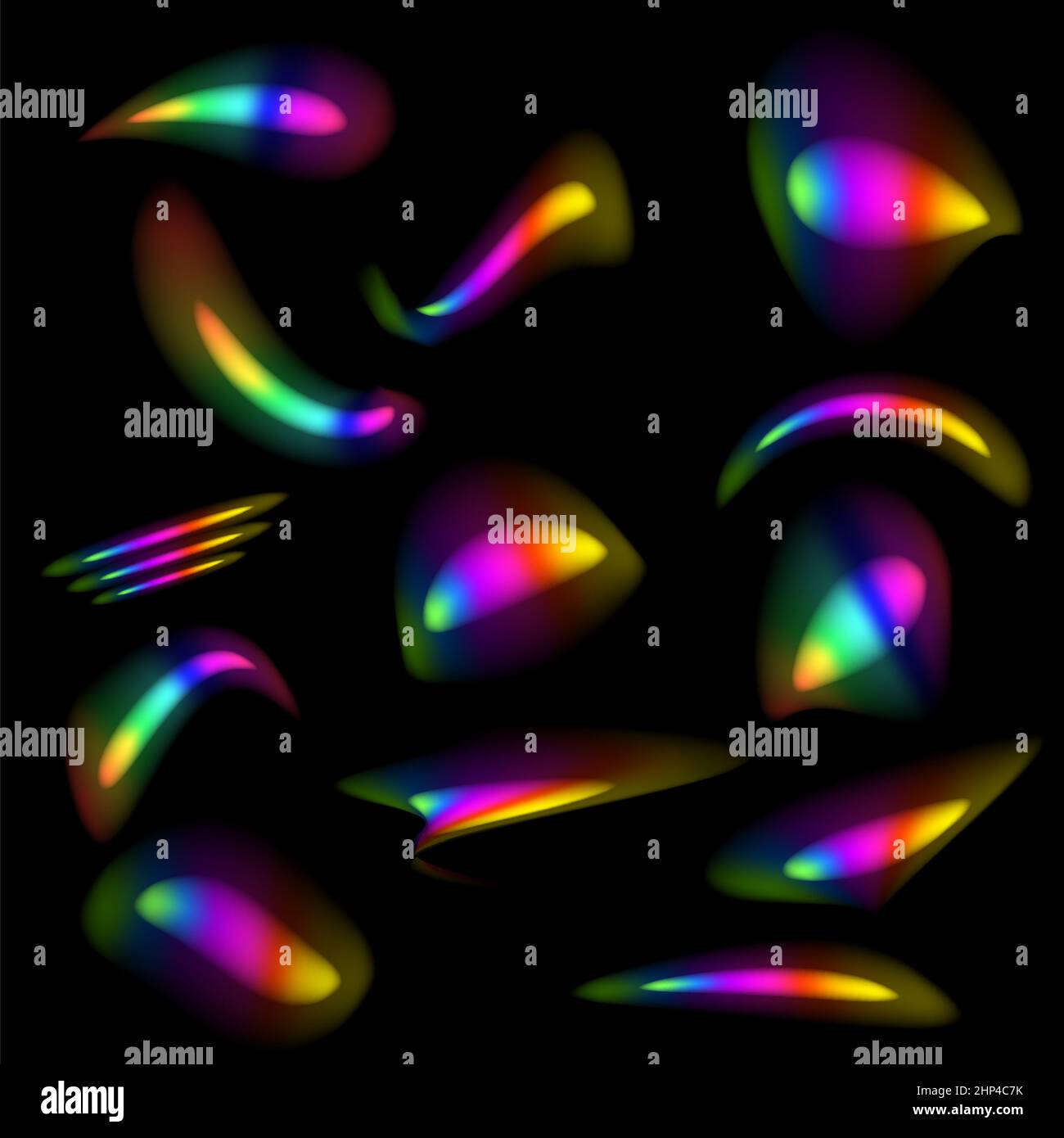 Light Refractions with Rainbow Sunlight Effect. holographic rays with ...
