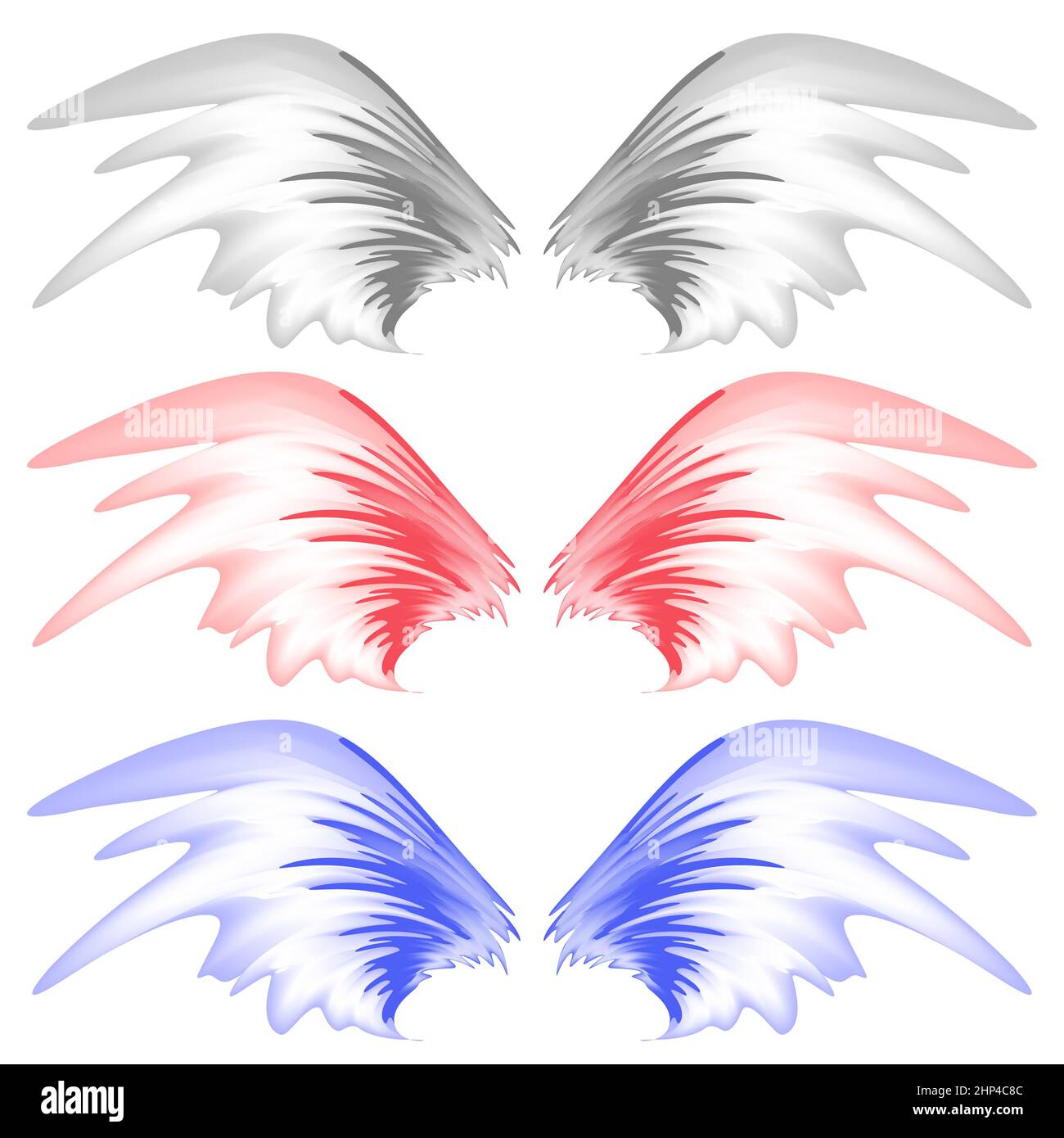 Angel or Phoenix Wings on White Background. Winged Logo Design. Part of ...