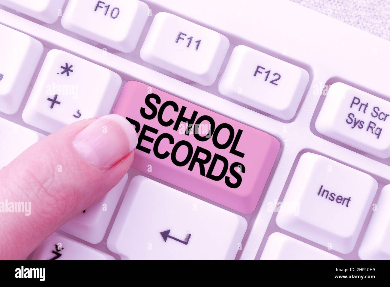 Handwriting text School Records, Business idea Information that is kept ...