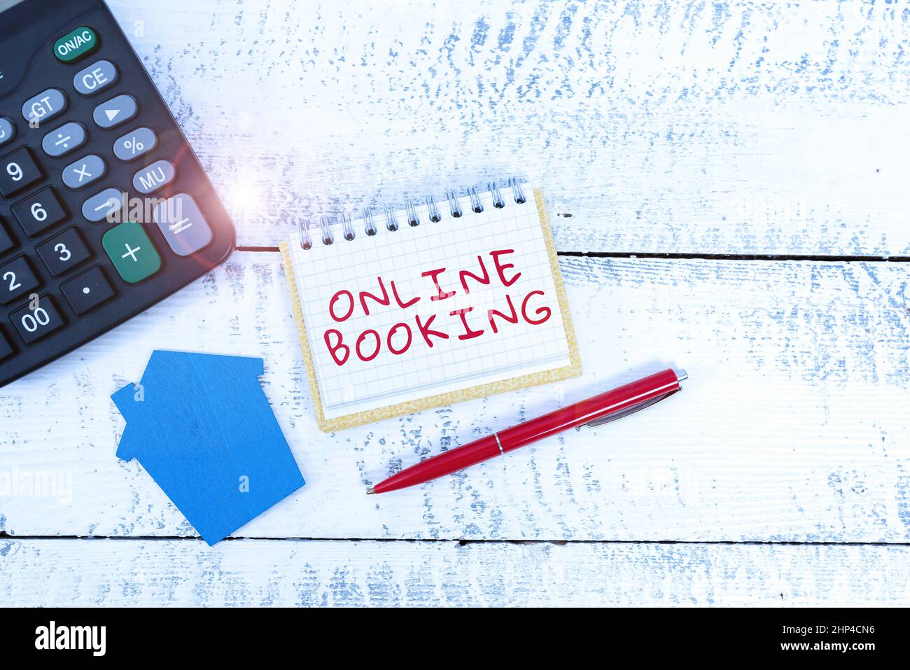 Handwriting text Online Booking, Business idea Reservation through ...