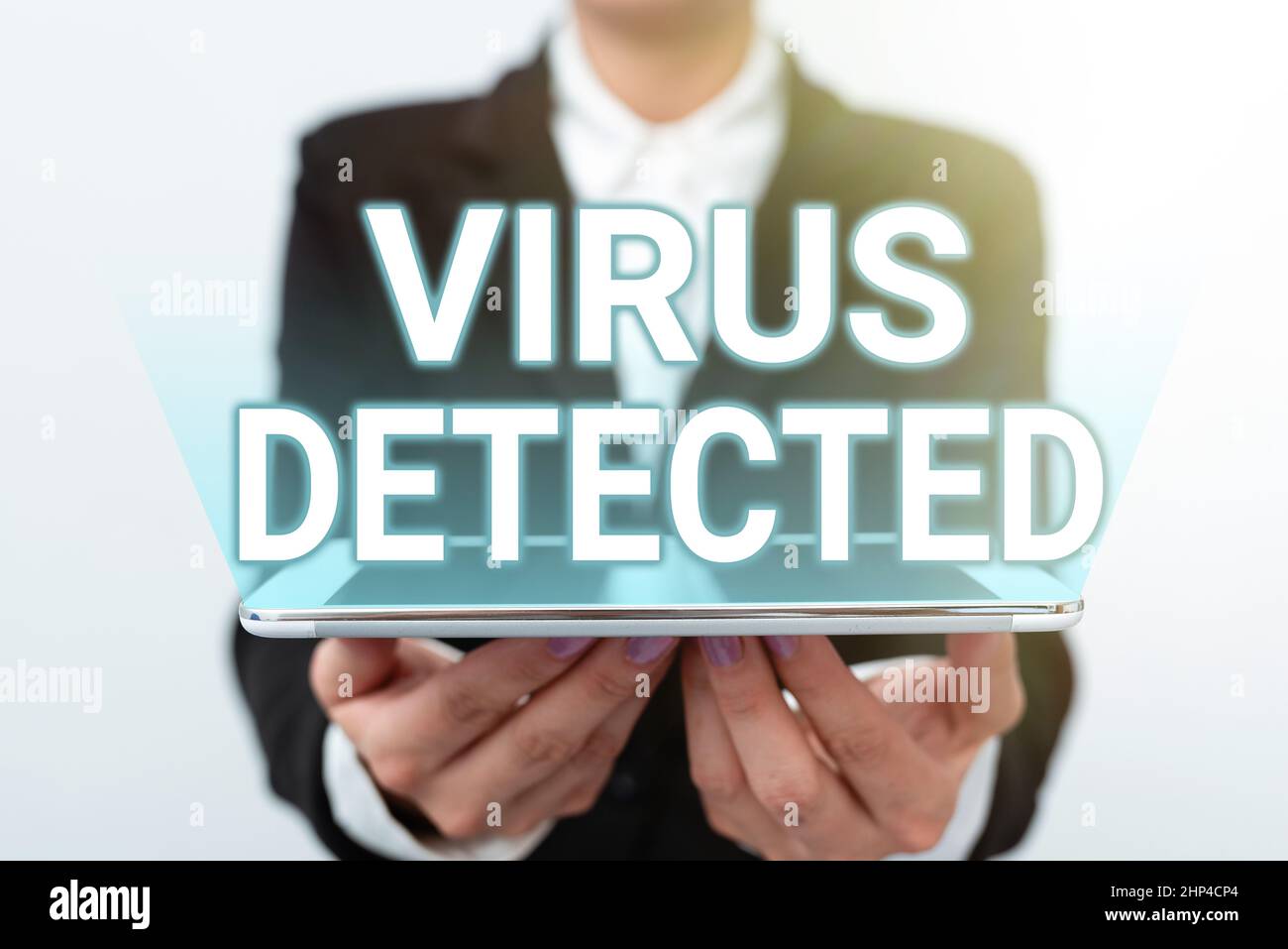 Conceptual Display Virus Detected Word Written On A Computer Program Used To Prevent And Remove
